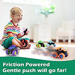 Monster Truck Toys for Kids Boys Girls Toddlers 3, 4, 5, 6, 7, 8 Years Old, Friction Powered Truck Toy Cars Vehicles, Sand Toys, Beach Toys, Sand Box Toy Gifts for Boys Girls Toddlers (6 Pack)