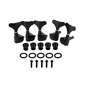 5PC Bass Tuning Pegs Tuners Machine Heads for 5 String Guitar Sealed 2L3R Keys BLACK