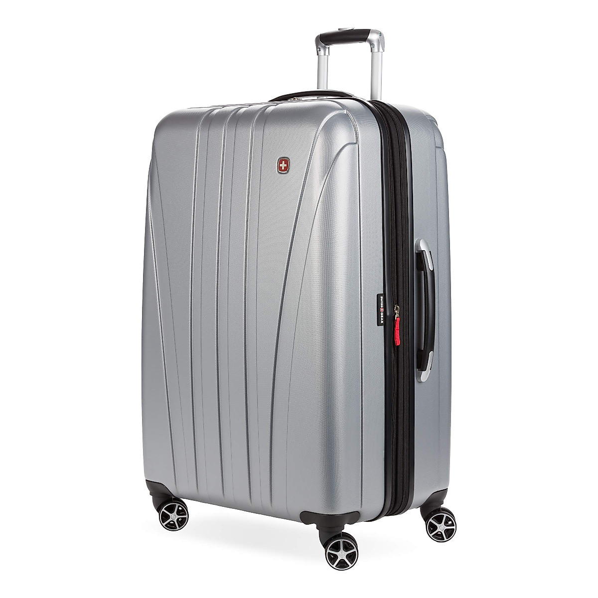 SwissGear 7585 Hardside Expandable Luggage with Spinner Wheels, Silver, Checked-Large 28-Inch