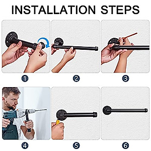 Livabber Matte Black Industrial Pipe Kitchen Paper Towel Holder - Vintage Style DIY Wall Mount Rustic Paper Towel Racks for Bathroom and Kitchen, Oil Proof and No Rust