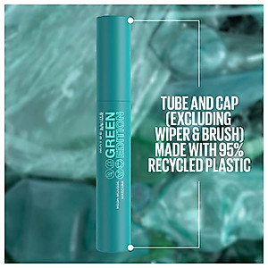 Maybelline Green Edition Mega Mousse Mascara Makeup, Smooth Buildable and Lightweight Volume, Formulated with Shea Butter, Blackest Black, 1 Count