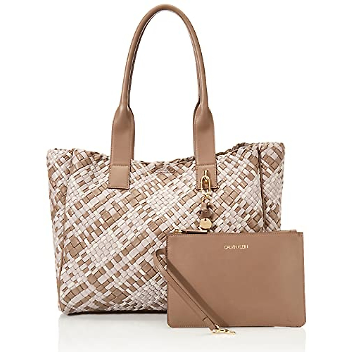 Calvin Klein Alysha Novelty Tote, Taupe Multi