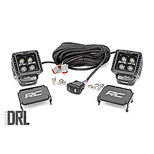 Rough Country 2" Black Series Square LED Cube Lights | White DRL - 70903BLKDRL