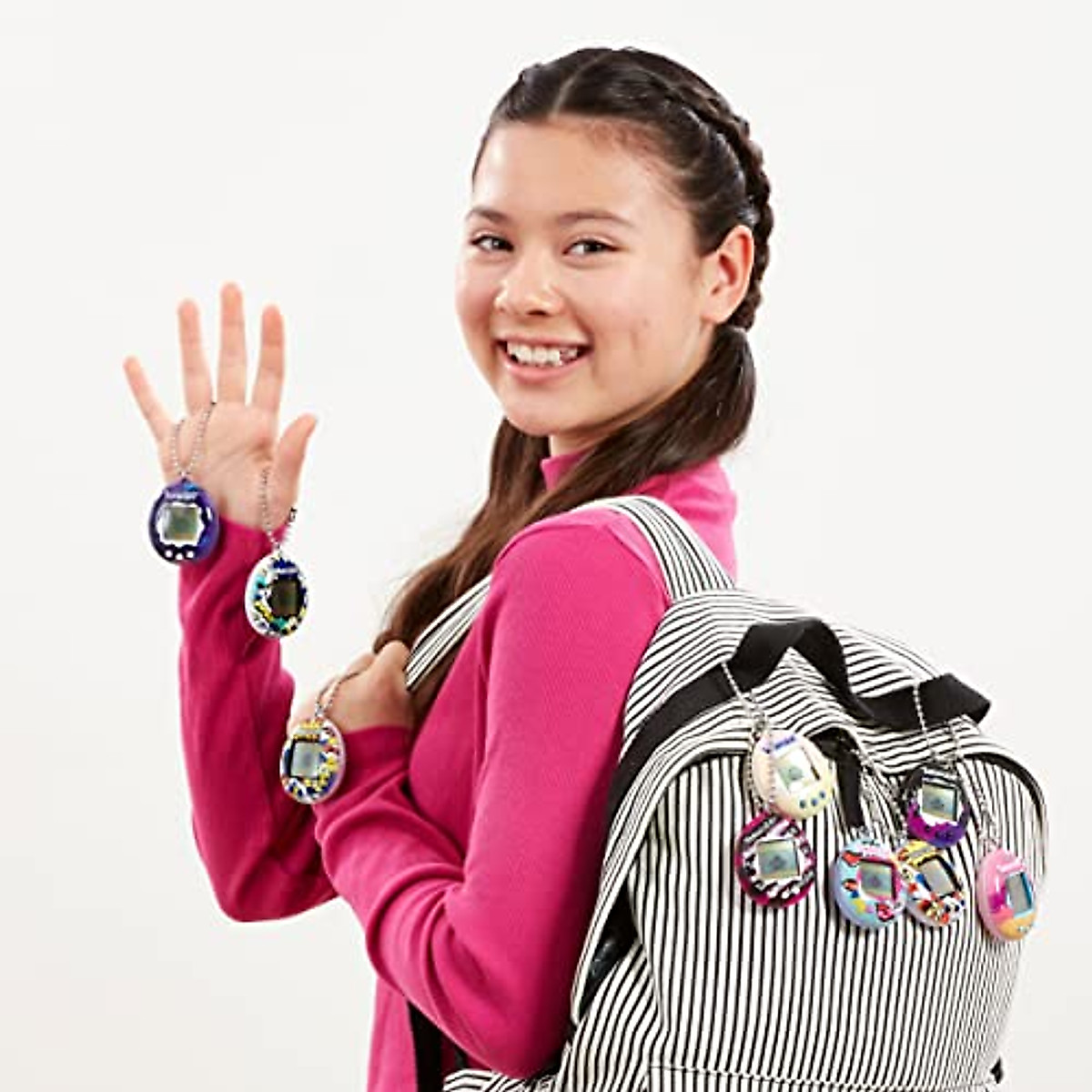 Tamagotchi 42816 Original Japanese Logo-Feed, Care, Nurture-Virtual Pet with Chain for on The go Play