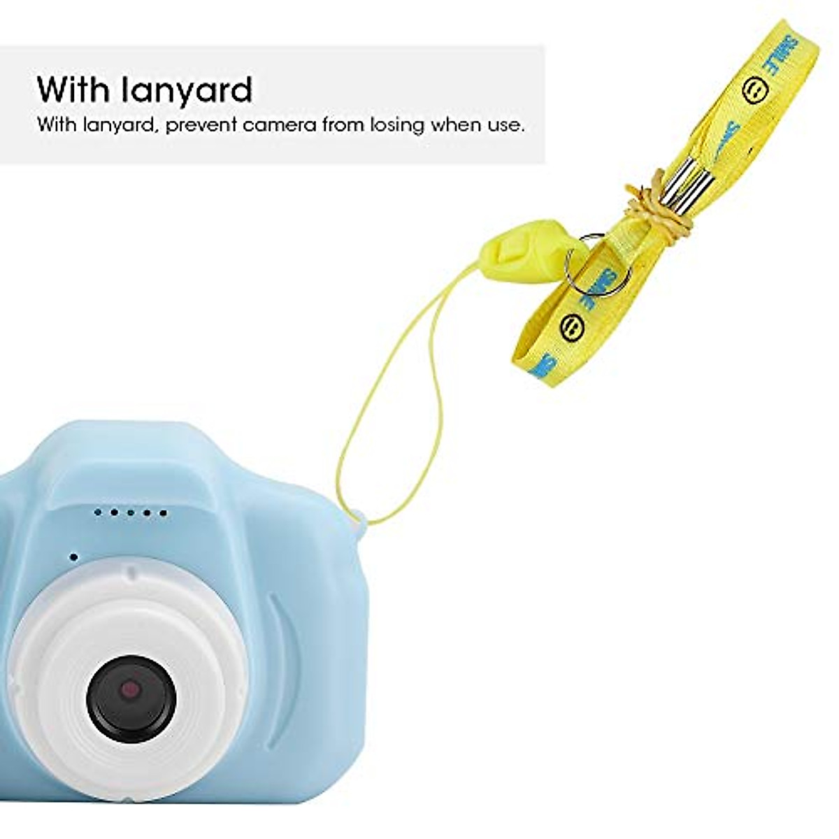 ASHATA Portable Cartoon Camera, Mini 1080P Digital Camera, One Click Smart Focusing, Anti Shake, with 2.0 inch Screen, The Best Gift for Kids, Children(Blue)