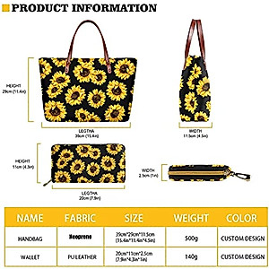 Dellukee Large Tote Bag Purse for Women Husky Print Casual Shoulder Bag Top Handle Bag 2Pcs Handbag Wallet Set