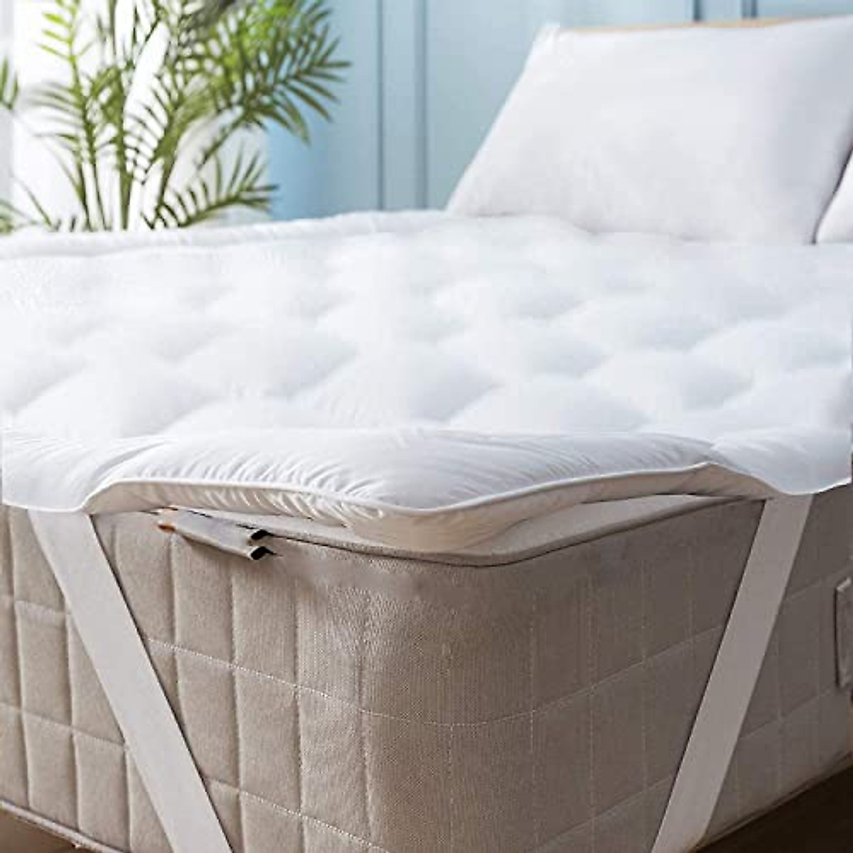Niagara Mattress Topper Twin XL - Cooling Breathable Pillow Top Mattress Pad for Back Pain Relief - Deep Pocket Topper Fits 8-20 Inches Mattress