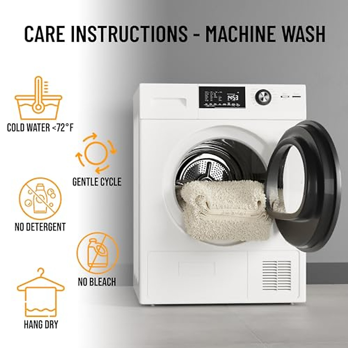 Ottomanson Indoor Solid Shag Design Rubber Back 2x6 Soft Pile Shag Runner Rug for Hallway, Entryway, Kitchen, Living Room, Bedroom, Bathroom, 2' x 6', Cream