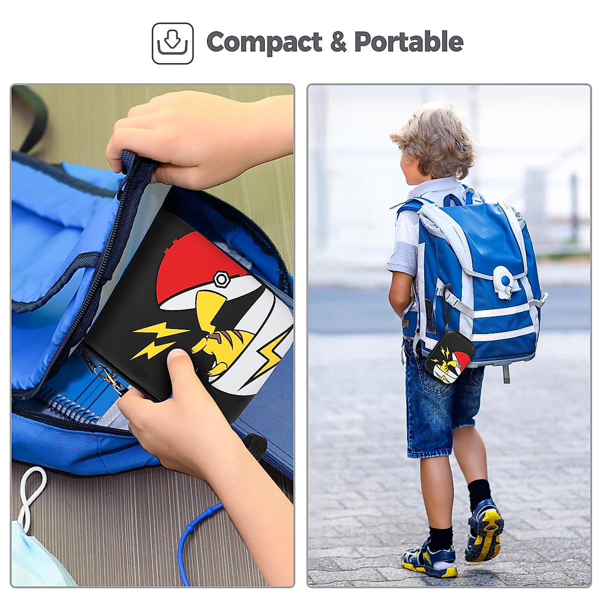 ProCase Trading Card Carrying Case, Playing Card Holder Organizer Fits Up to 400 Cards, Cards Storage Box with 2 Removable Dividers and Hand Strap -Black