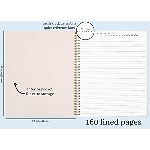 Kate Spade New York Large College Ruled Notebook, 11" x 9.5" Spiral Notebook with 160 Pages, Gold Dot with Script
