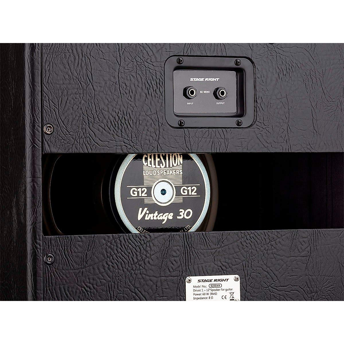Monoprice 1x12 Guitar Speaker Cabinet With Celestion Vintage 30, Designed to Match to our 30-Watt Stage Right Head - Stage Right Series
