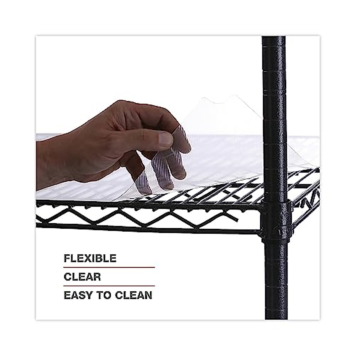 Alera SW59SL3618 Shelf Liners for Wire Shelving, Clear Plastic, 36w X 18d, 4/pack