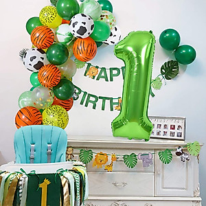 TONIFUL 40 Inch Large Green Numbers Balloons 0-9, Number 5 Digit 5 Helium Balloons, Foil Mylar Big Number Balloons for Birthday Party Anniversary Supplies Decorations