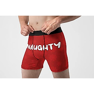 Mens Naughty Nice Funny Boxer Briefs Underwear Christmas Xmas Novelty Gift - Medium
