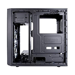Fractal Design Focus G - Mid Tower Computer Case - ATX - High Airflow - 2X Fractal Design Silent LL Series 120mm White LED Fans Included - USB 3.0 - Window Side Panel - Black