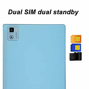 FOLOSAFENAR HD Tablet, US Plug 100‑240V 5000mAh Dual Speakers 8 Core CPU 10.1 Inch Portable Tablet Support Fast Charging 4G Network for Home (Blue)