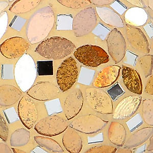 Deco 79 Glass Handmade Mosaic Orbs & Vase Filler, Set of 4 4"D, Gold