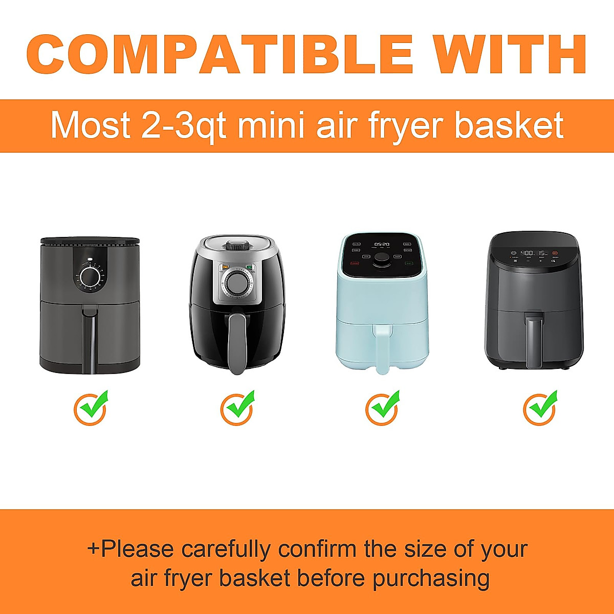 SIUDANGKA Silicone Air Fryer Liners for 2qt Air Fryer, 3 Pack Non-Stick Air Fryer Parchment Paper Air Fryer Liners Compatible with Ninja AF080 Mini, Instant Vortex 2-QT, CHEFMAN Small, COSORI Small