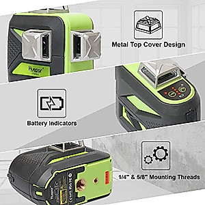 Huepar Green Beam Self-Leveling Laser Level 360 Cross Line Laser Level Tool 621CG-G