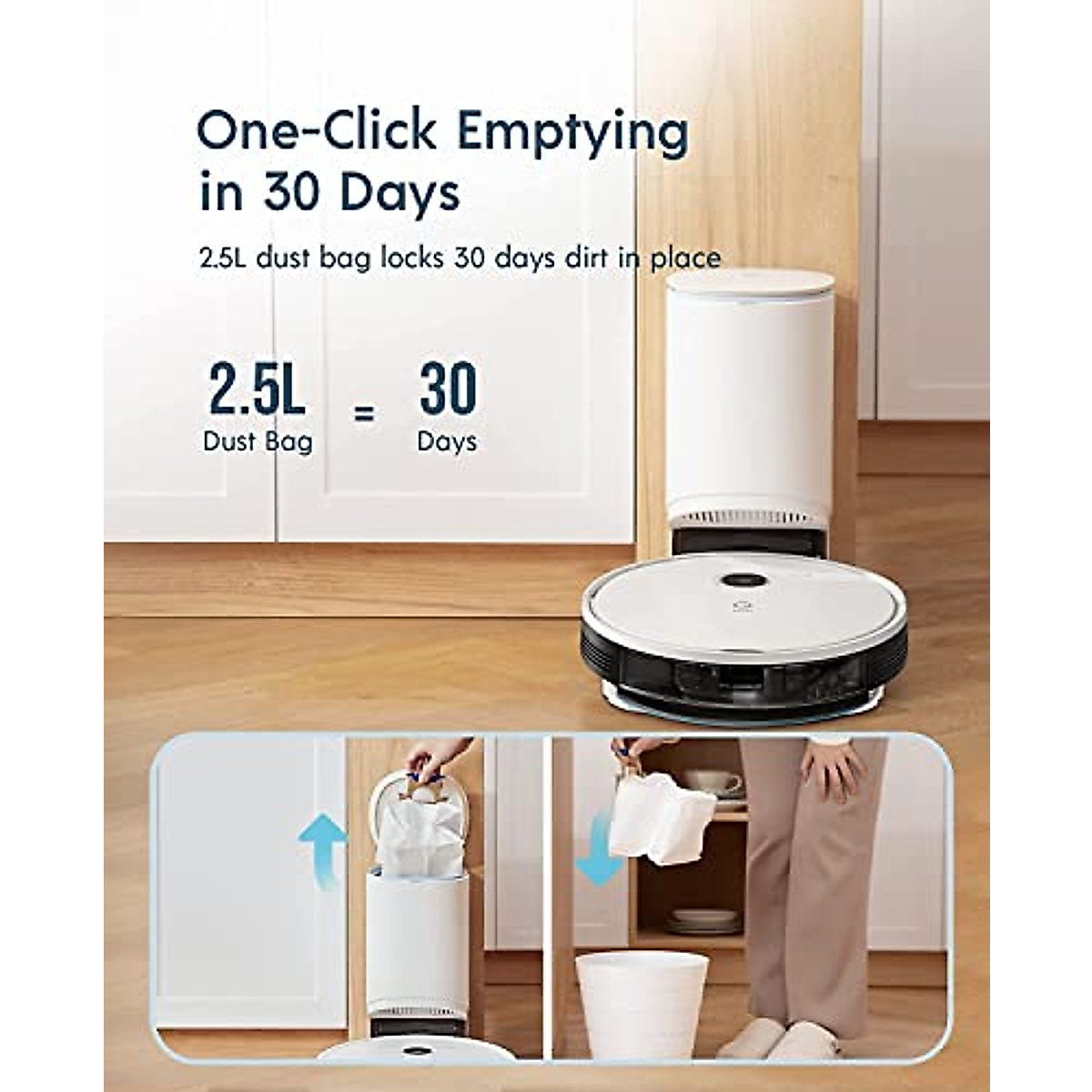 Yeedi vac Station Robot Vacuum and Mop,Self Emptying 3 in1,3000Pa Suction, 200Mins Runtime with Clean Schedule,Smart Mapping and Carpest Detection,Virtual Boundary