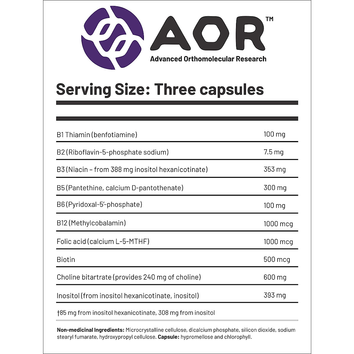 AOR Advanced B Complex, 90 CT