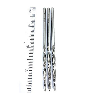 FTG USA Replacement Wood Countersink Drill Bit Set 3 Piece Same Size #6 (9/64") Parabolic Flute Taper Point for Woodworking with Straight Shank - Tapered HSS M2 Drill Bit Only