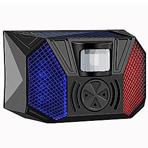 Aolyty Solar Warning Lights with Remote Control, Solar Strobe Alarm Light 120db Sound, 4 Modes Motion Sensor Security Siren Light Outdoor IP65 Waterproof for Home Barn Yard Orchard Farm Warehouse