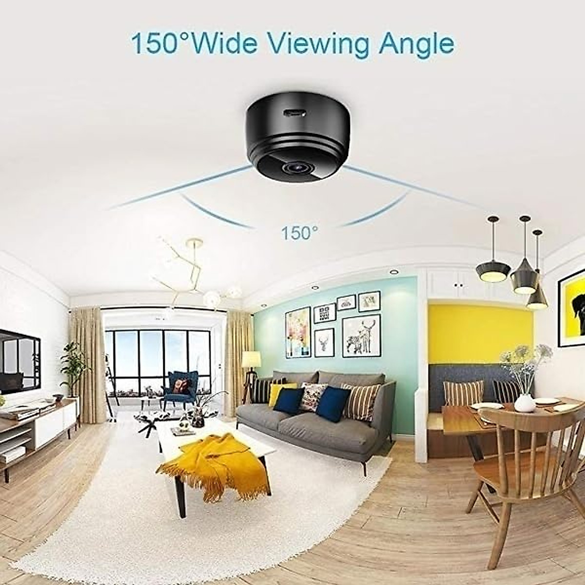 Mini Spy Camera Wireless Hidden Home WiFi Security Cameras with App 1080P, Bundle Night Vision Indoor Outdoor iPhone/Android Phone Small Nanny Cam for Cars etc