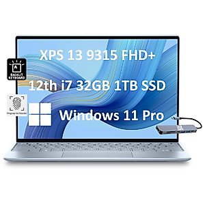 Dell XPS 13 Thin & Light Business Laptop (13.4" FHD+, Intel 10-Core i7-1250U, 32GB DDR5 RAM, 1TB SSD), Long Battery Life, Thunderbolt 4, Webcam, Backlit, Fingerprint, Wi-Fi 6E, IST HUB, Win 11 Pro