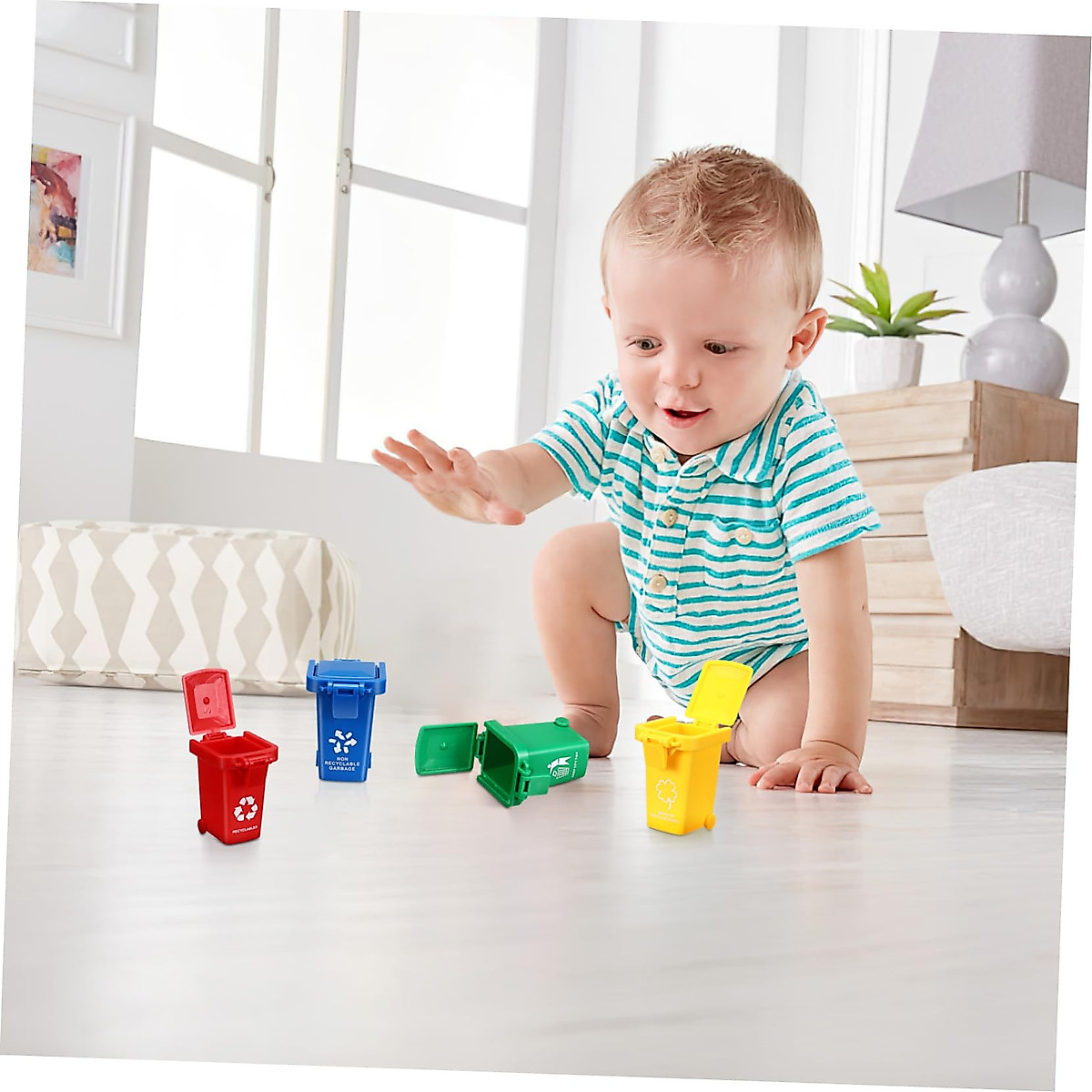 Vaguelly Toddler Toys Kids Toys Kids Toys 4Pcs Trash Desk Mini Plastic Trash Can Small Waste Bin Garbage Trucks Trash Cans Mini Storage Containers Recycle Bin Recycle Bin Kids Toys