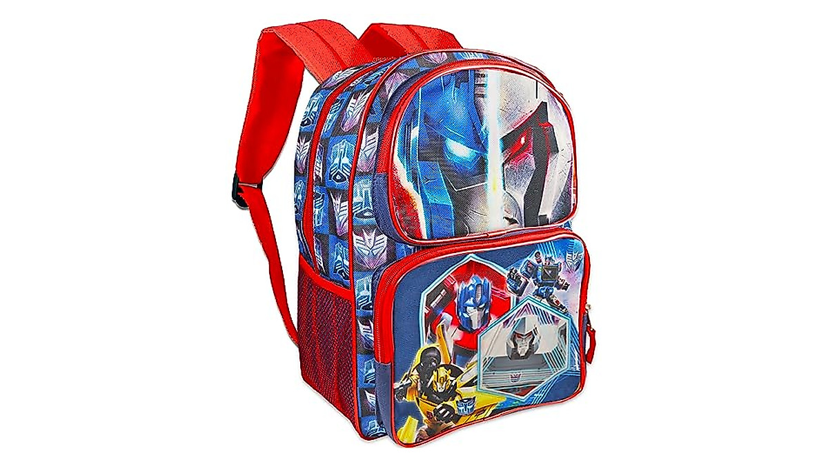 Transformers Kids Backpack Bundle - Stickers & Keychain