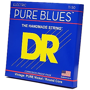 DR Strings Pure Blues Pure Nickel Wrap Round Core 11-50