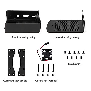 MakerFocus Raspberry Pi Case with Fan, Raspberry Pi 3B+ Aluminum Alloy Case with Heatsink and Screw Driver for RPi 3B+, RPi 3/2, RPi B