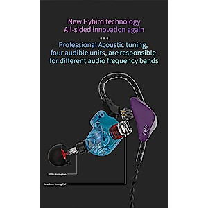 CVJ CSK IEM Earphones,FEDAI 1DD 1BA in Ear Headphone Hybrid Drivers, CCA in Ear Monitor Wired Earbuds with Detachable CPin Cable(No Mic, Black) … …