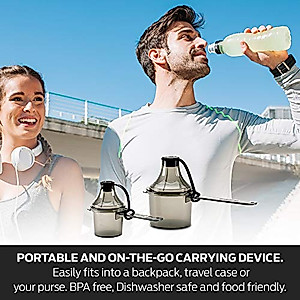 The Scoopie (3 Count, 8 Ounces Per Unit, Pink) Travel Ready Supplement Container, to Go Powder Formula Storage, Scoop and Funnel System for Baby Bottles and Water Bottles