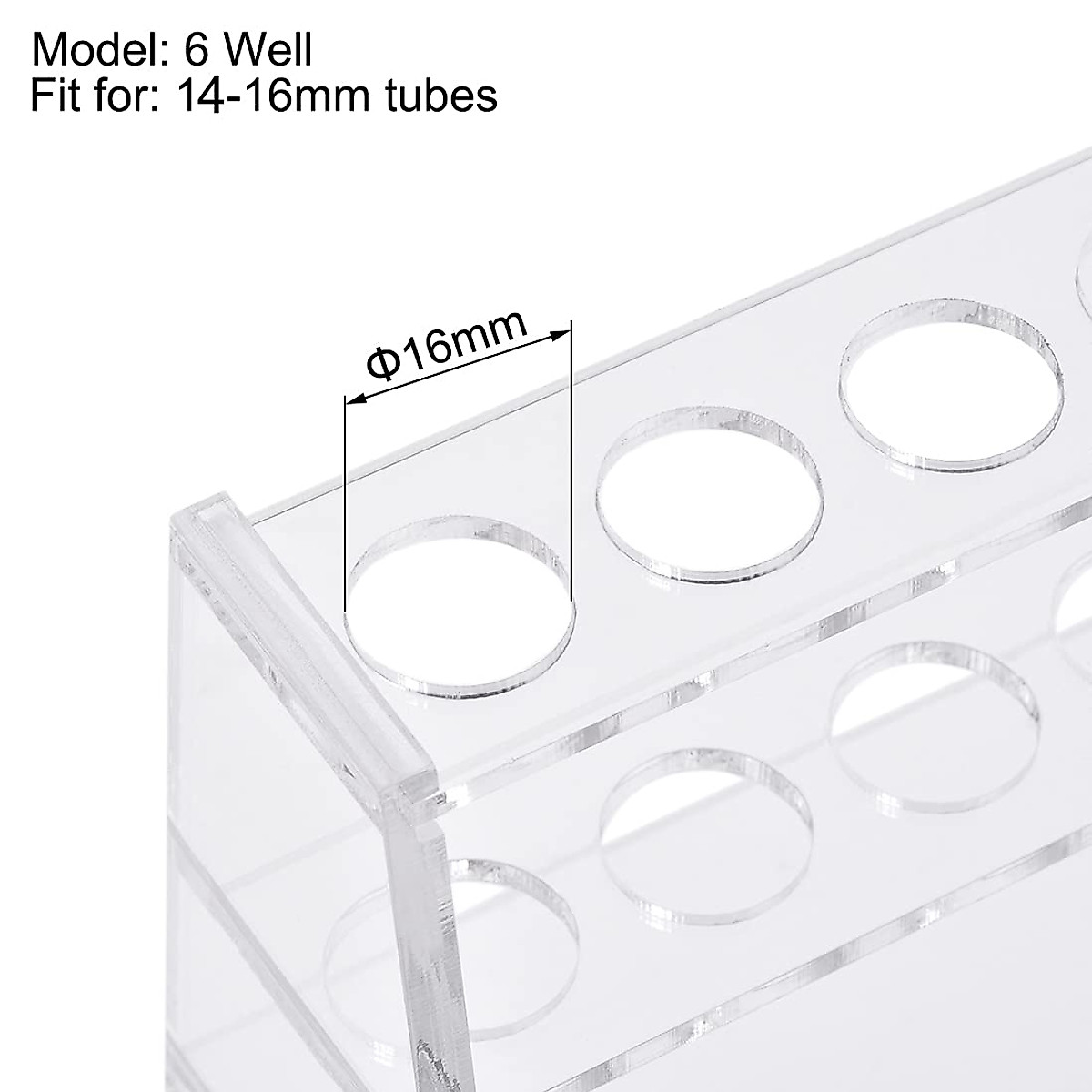 uxcell Acrylic Test Tube Holder Rack 6 Wells for 10ml Centrifuge Tubes Clear 2Pcs
