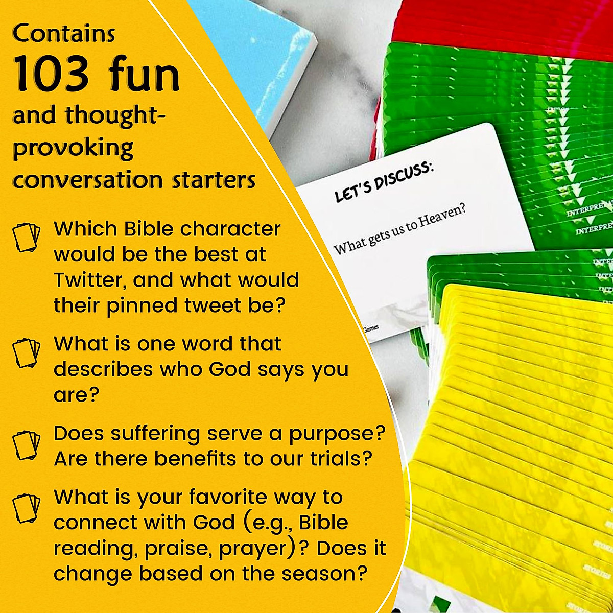 Kulture Games Christian Culture - The Game of Christian Conversations - Fun & Thought Provoking Conversation Starters About God, Christianity & Life – Christian Cards for Bible Study or Youth Groups