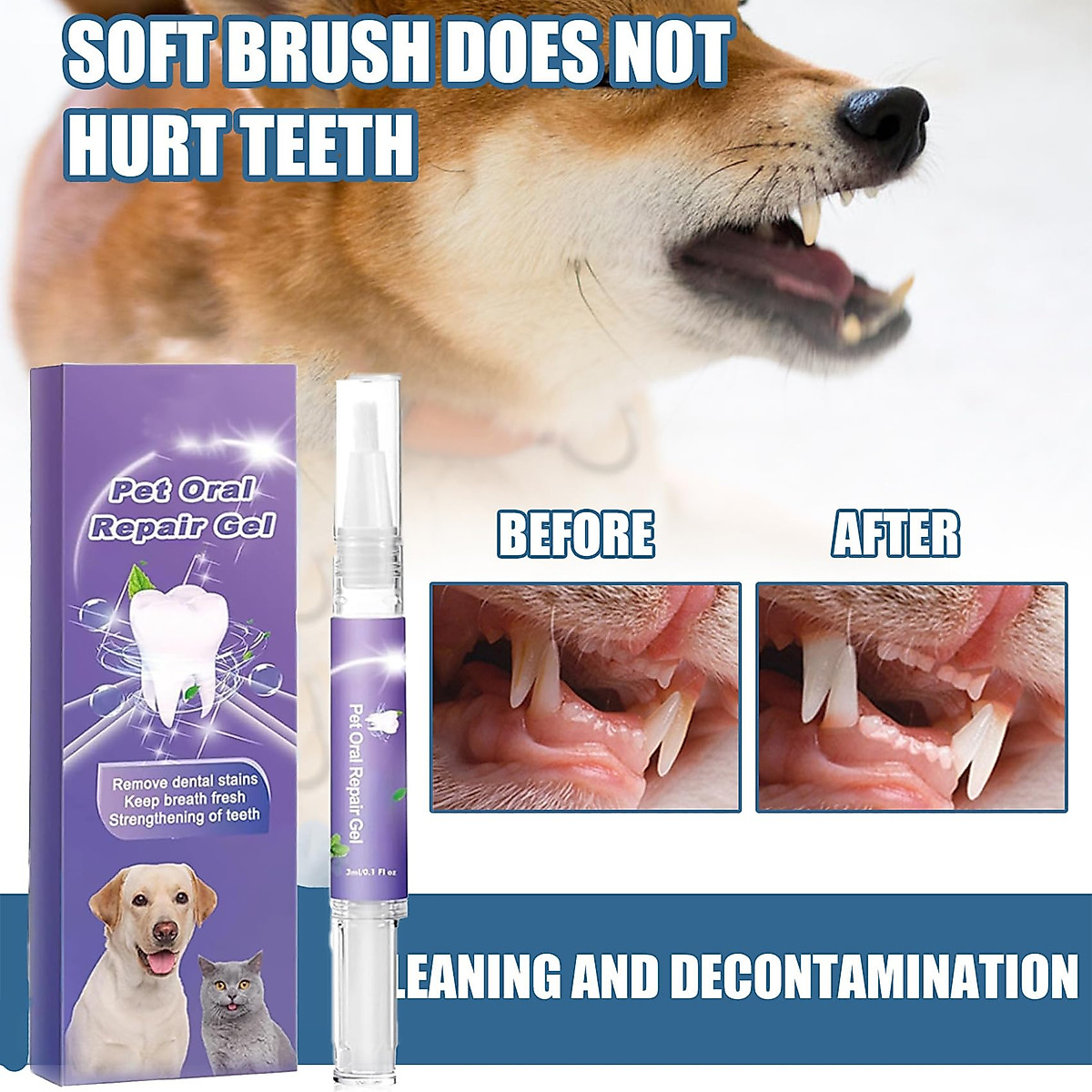 Lettuce Pets - Lettuce Pets Toothbrush, Lettuce Pets Dog Toothbrush, Lettuce Pets Oral Repair Gel, Lettuce Pet Toothbrush Pen,Pet Breath Freshener Gel Care Cleaner for Dog Cats (3)