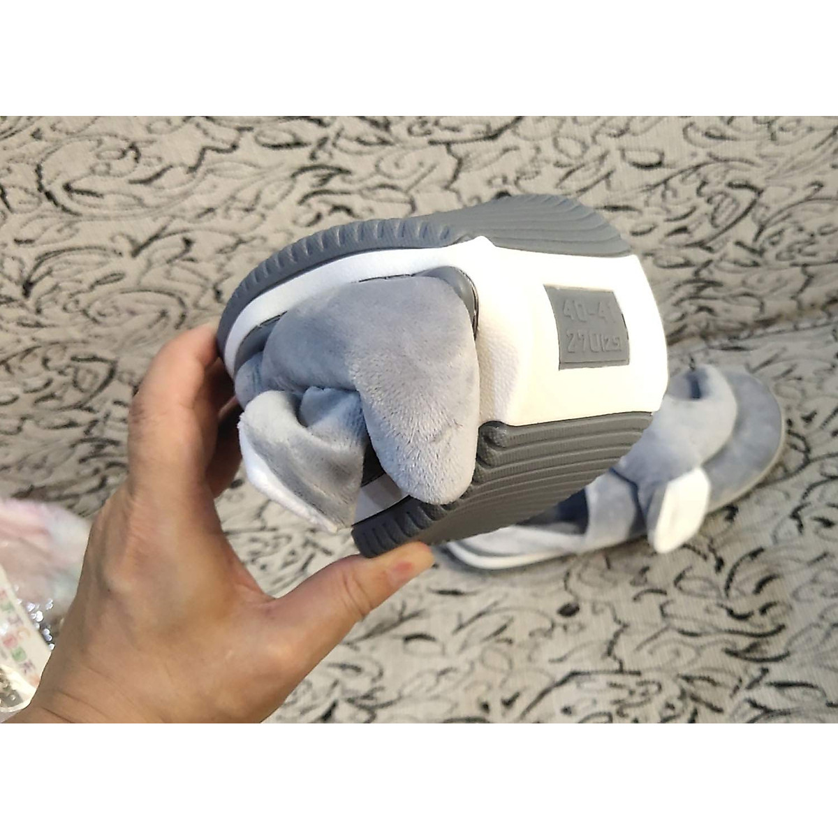 ixiton Adult unisex Winter warm Cartoon animal slippers,Cozy Memory foam Animal-shaped slippers,Cartoon elephant slippers,Indoor And Outdoor Non-slip slippers,5-6,gray