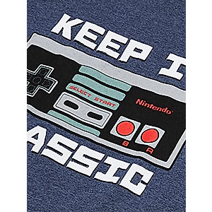 Nintendo Men's Keep it Classic T-Shirt, X-Large, Navy Heather
