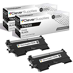 CS Compatible Toner Cartridge Replacement for Brother TN450 TN-450 2 Black DCP-2240D 2270DW 7057 7060D 7065DN 7070DW HL-2132 2135W 2230D 2240D 2242D 2250DN 2270DW 2 Pack