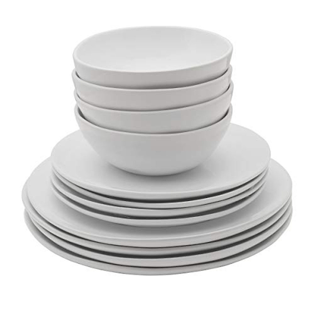 Everyday White by Fitz and Floyd Organic 12 Piece Dinnerware Set, Service for 4
