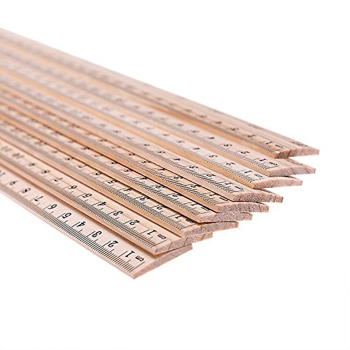 20 Pack Wooden Ruler Wood Rulers School Rulers Office Rulers and Clothing Measuring Rulers, 2Scale (12Inch and 30CM) …
