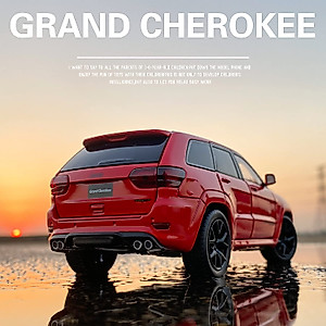 Car Model 1/32 Scale Grand Cherokee Pull Back Diecast Vehicles Toys, Alloy Model Car Collection Mode for Kids,Adult,Boyfriend Gift(Red)