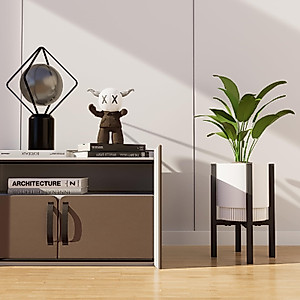 2-Pack Adjustable Indoor Outdoor Plant Stand - Black Heavy Duty Metal Plant Holder,Mid Century Flower Stand Fits 6- To 11.8-inch Plant Pots,Floor Planter Stands That Can Hold Over 150 lbs,Anti-rust