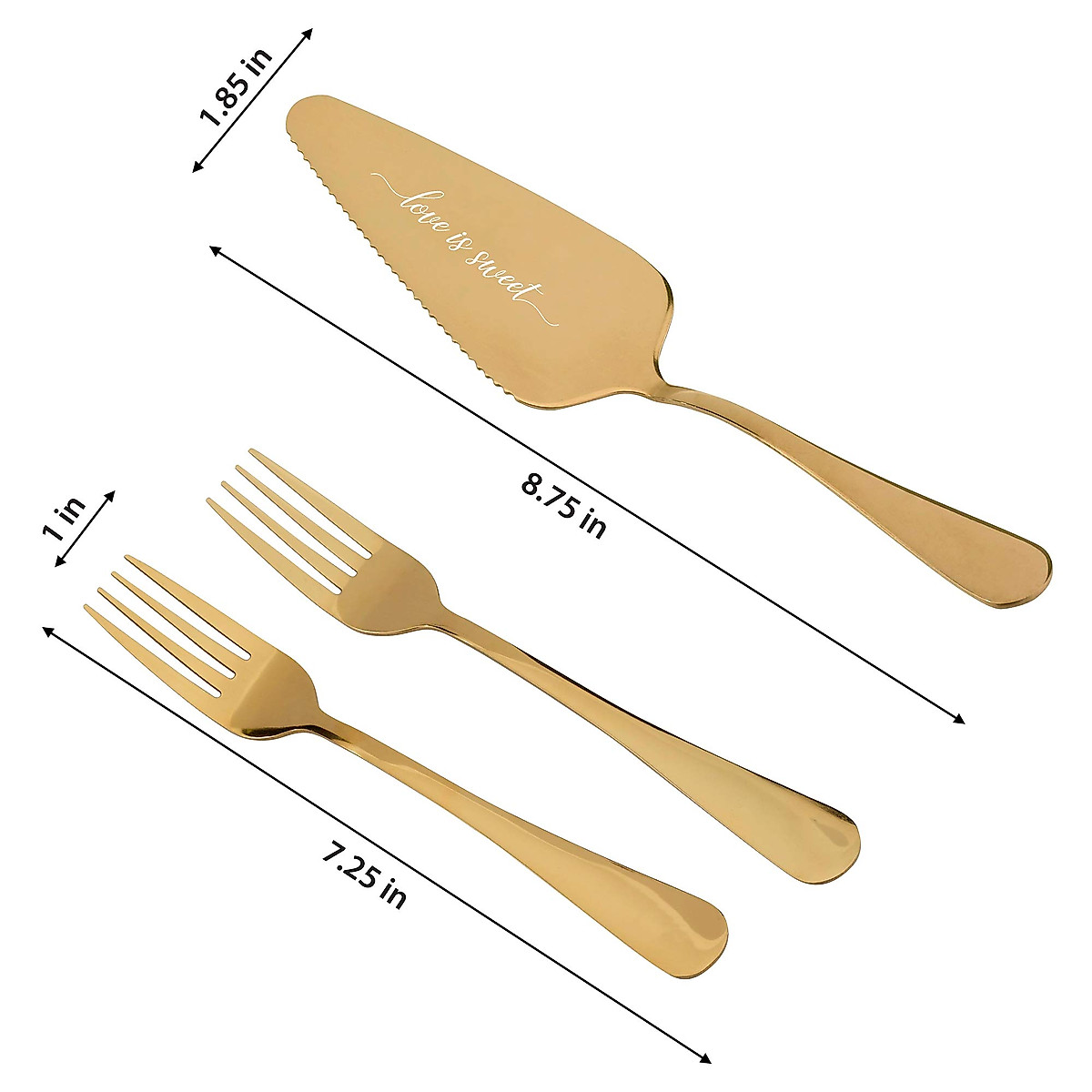 Lillian Rose Gold Wedding Cake Server Set, 7.25"