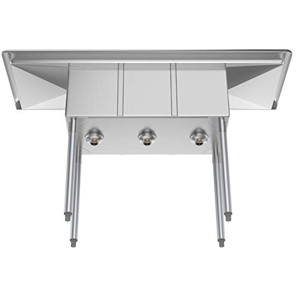 KoolMore - SC101410-12B3 3 Compartment Stainless Steel NSF Commercial Kitchen Sink with Right and Left Drainboards - Bowl Size 10" x 14" x 10", Silver