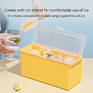 Ice Cube Tray - Ice Tray, Silicone Ice Cube Tray with Bin, Ice Cube Trays for Freezer with Lid, 3 Pack Ice Tray with Ice Bucket, Ice Scoop. Mini Ice Maker, Easy Release Ice Cube, Ice Molds for Whiskey