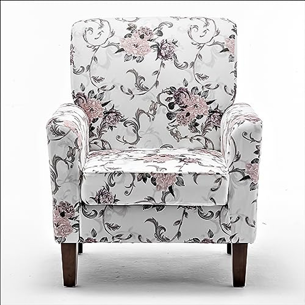 US Pride Modern Accent Armchair for Office and Living Room Decor with Birch Wood Frame and Microfiber Upholstery, Easily Assembled Arm Chair with Removable Cushions, 06 Printed Fabric