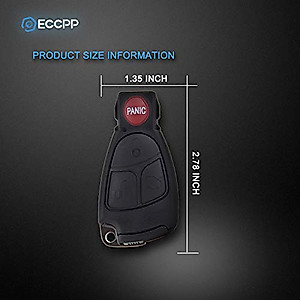 ECCPP IYZ 3312 Uncut Keyless Entry Remote Control Car Key Fob SHELL CASE Replacement for Mercedes-Benz C280 C350 CLK350 E350 S350 CLK500 G500 S600 SL500 IYZ 3312 (Pack of 1)